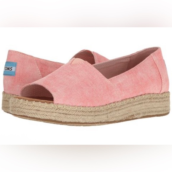 Toms | Shoes | Womens Toms Open Toe Platform Alpargata Pink Espadrille ...